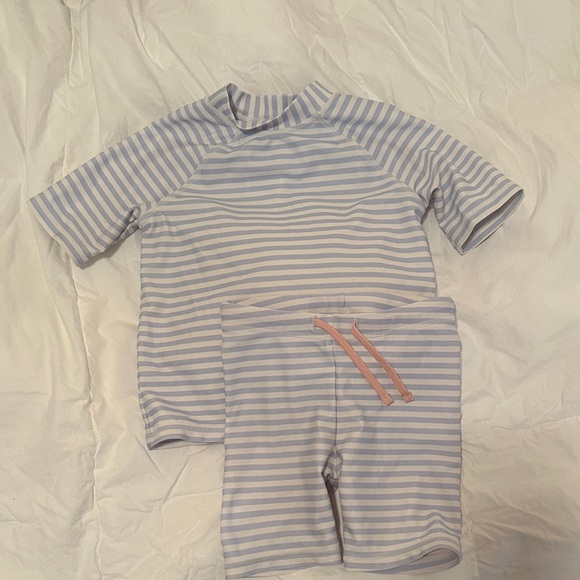 H&M | Swim | Hm Light Blue And White Striped Kids Swim Set 2years ...